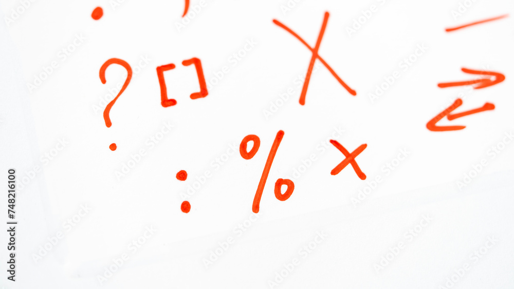 Red Marker Symbols Isolated on White Background. Miscellaneous red ...