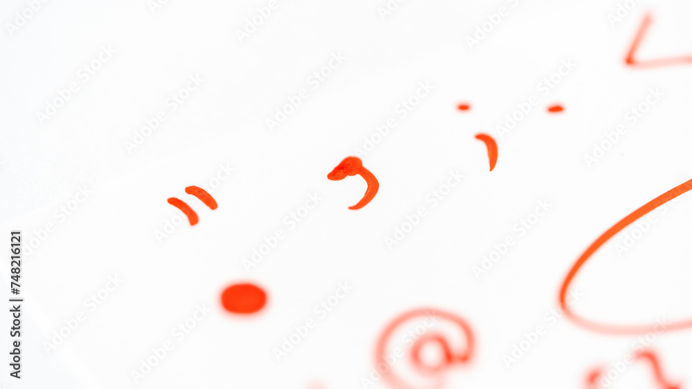 Red Marker Symbols Isolated on White Background. Miscellaneous red ...