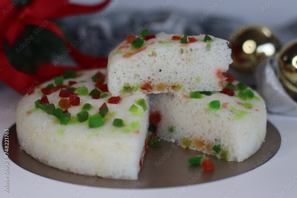 Vattayappam with tutti fruity, a Kerala sweet dish. Vattayappam is a ...