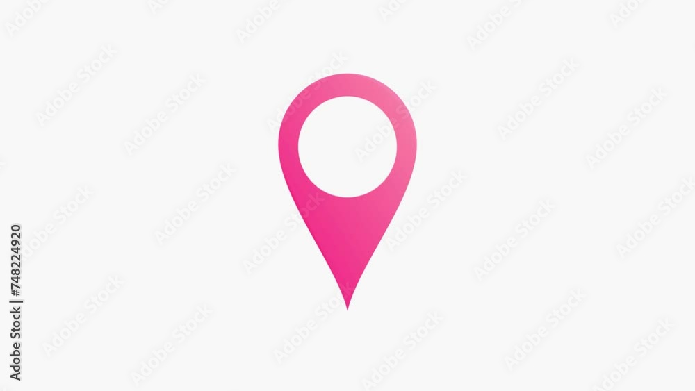 Location Pin pointer on white background and green screen. Map marker ...