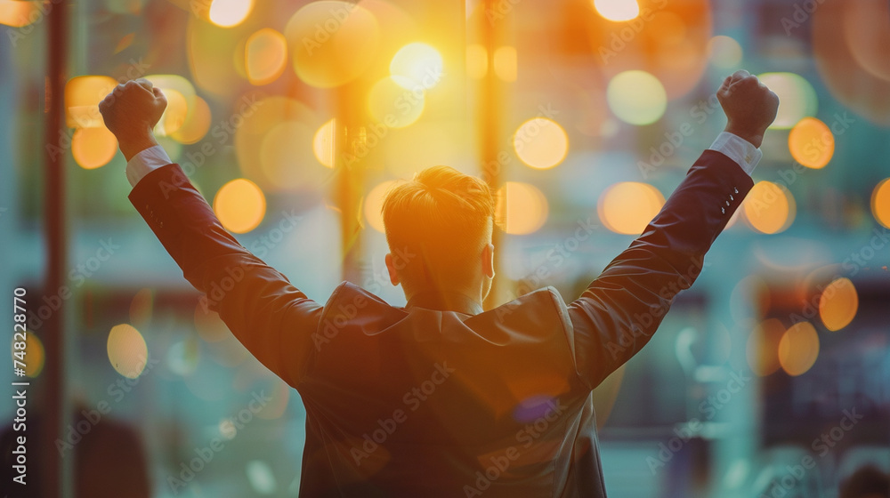 A business coach celebrating a milestone achievement with a client ...