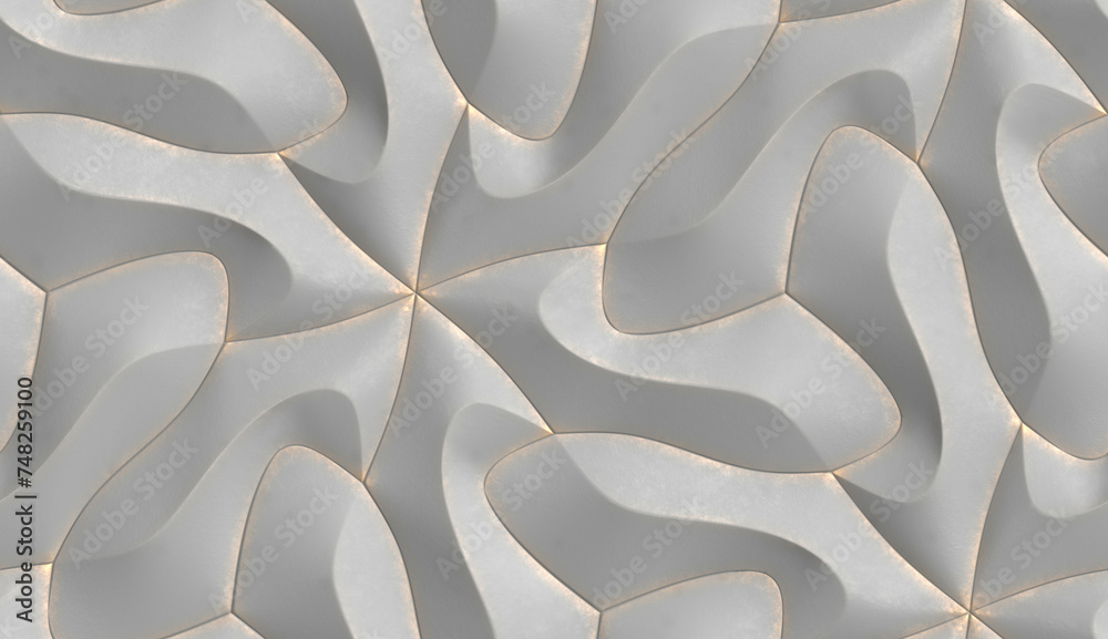 Gray rough futuristic panels with gold flayed edges and high quality ...