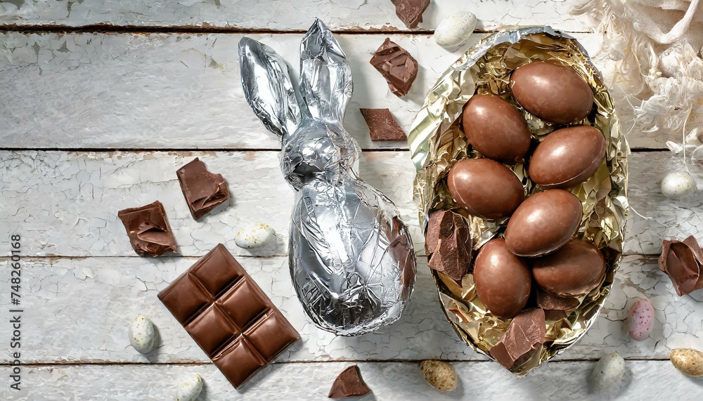 Ovo de páscoa de chocolate ( chocolate easter eggs ). Grupo de ovos de ...