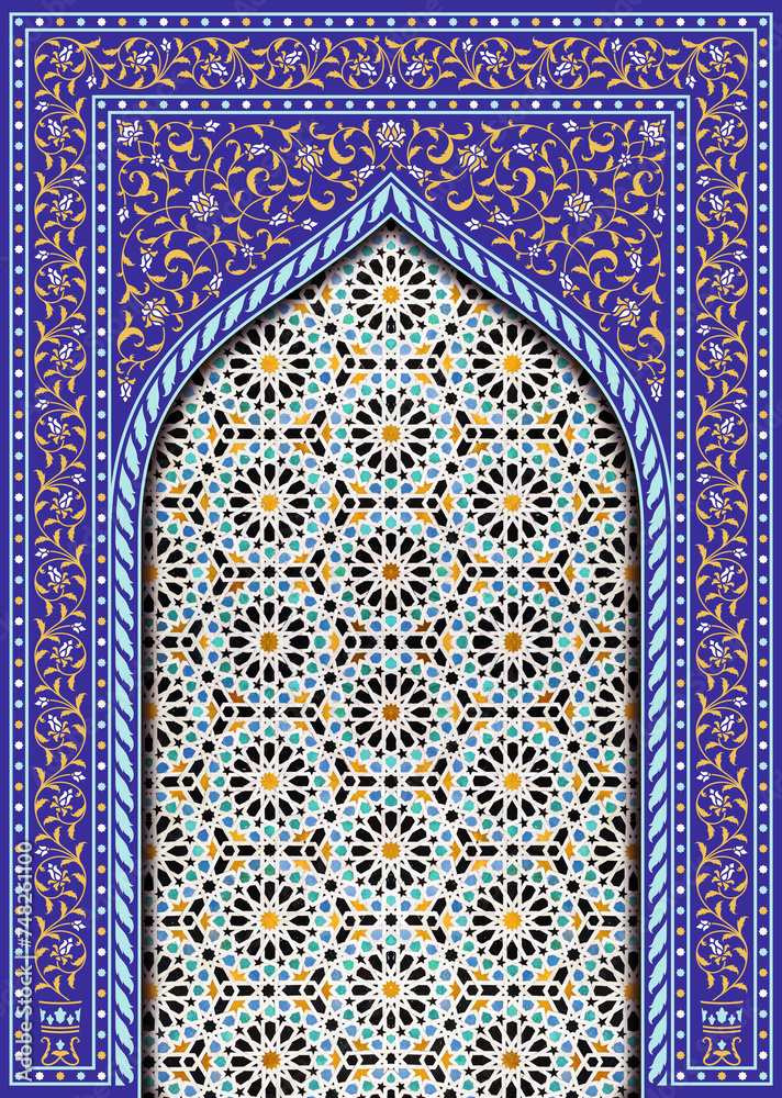 Mosque Mehrab with Morocco seamless Pattern inside. islamic design ...