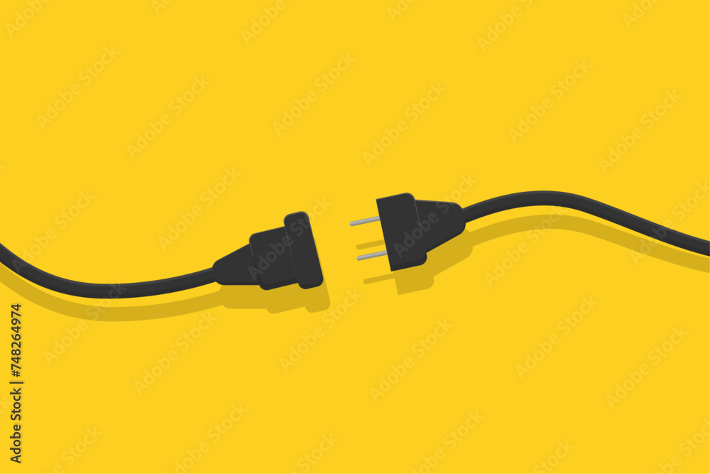 Electrical socket with plug. The concept of connection and ...