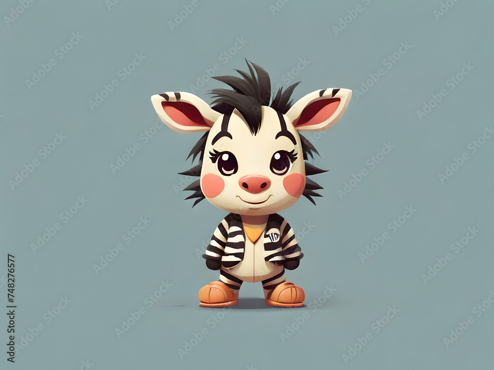 "Cute Zebra: AI-Inspired Digital Mascot" "Whimsical Zebra Character for ...