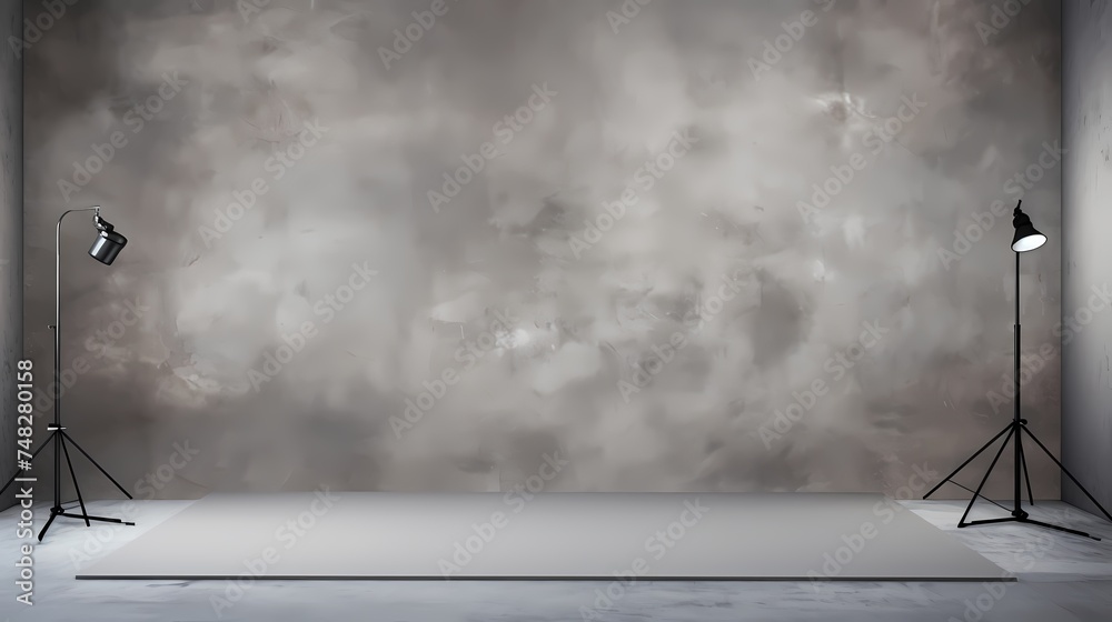 Gray empty room studio gradient used for background and display your ...