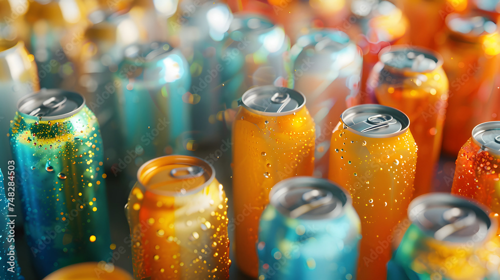 unlabeled soda cans for product presentation. Generative AI Stock Photo ...