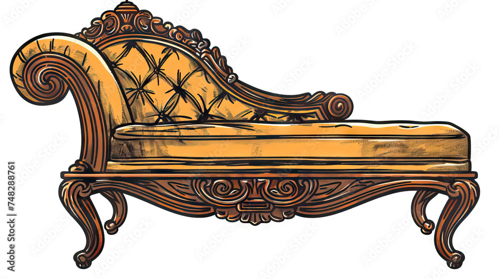 Victorian Chair Illustration: An illustration of a Victorian-style ...