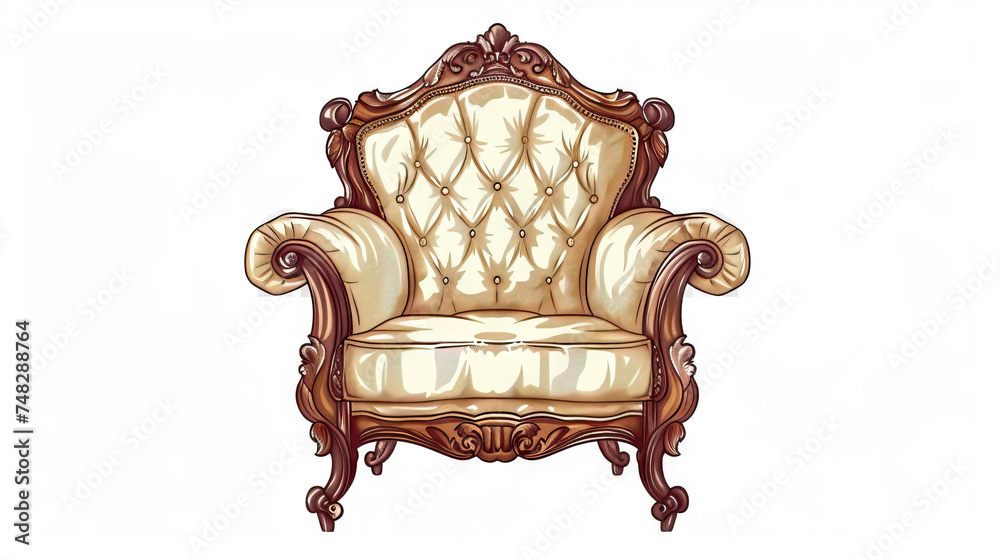 Victorian Chair Illustration: An illustration of a Victorian-style ...
