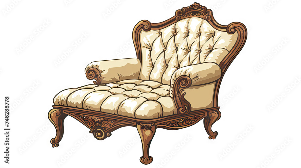 Victorian Chair Illustration: An illustration of a Victorian-style ...