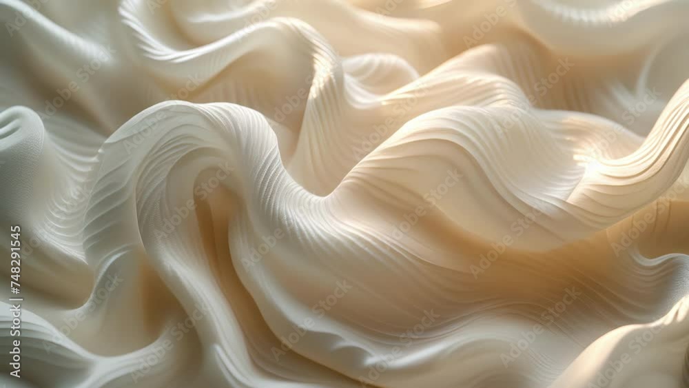Texture of soft creamy fabric with faint rippling texture resembling ...