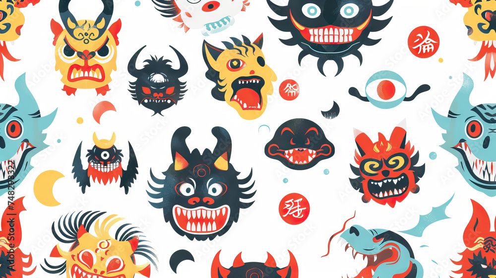 Japanese Yokai Patterns: Patterns Inspired by Japanese Folklore ...