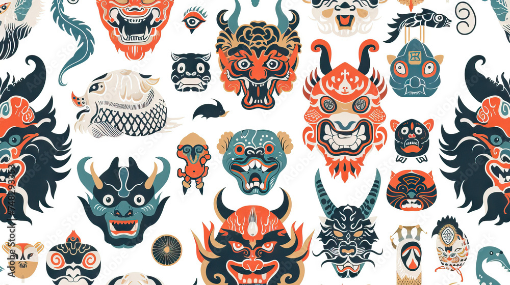 Japanese Yokai Patterns: Patterns Inspired by Japanese Folklore ...