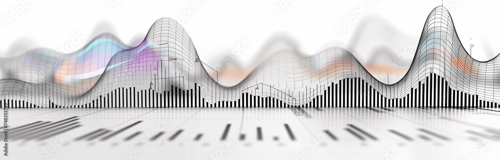 stock market graph black and white like a chart with dots and lines ...