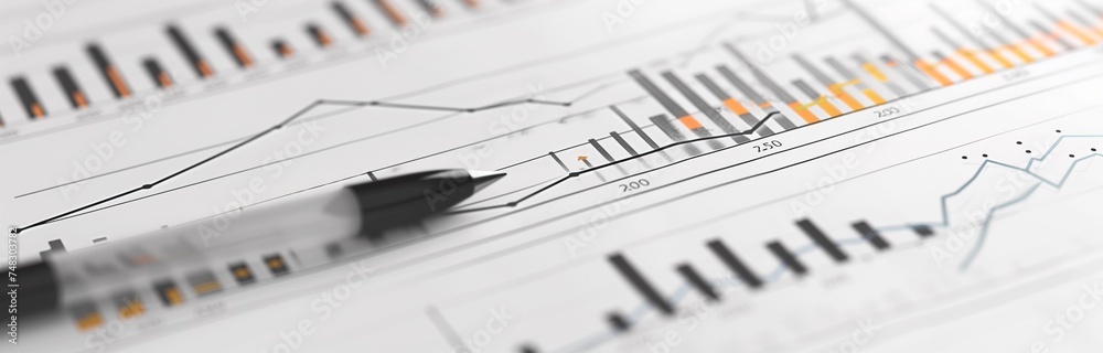 stock market graph black and white like a chart with dots and lines ...