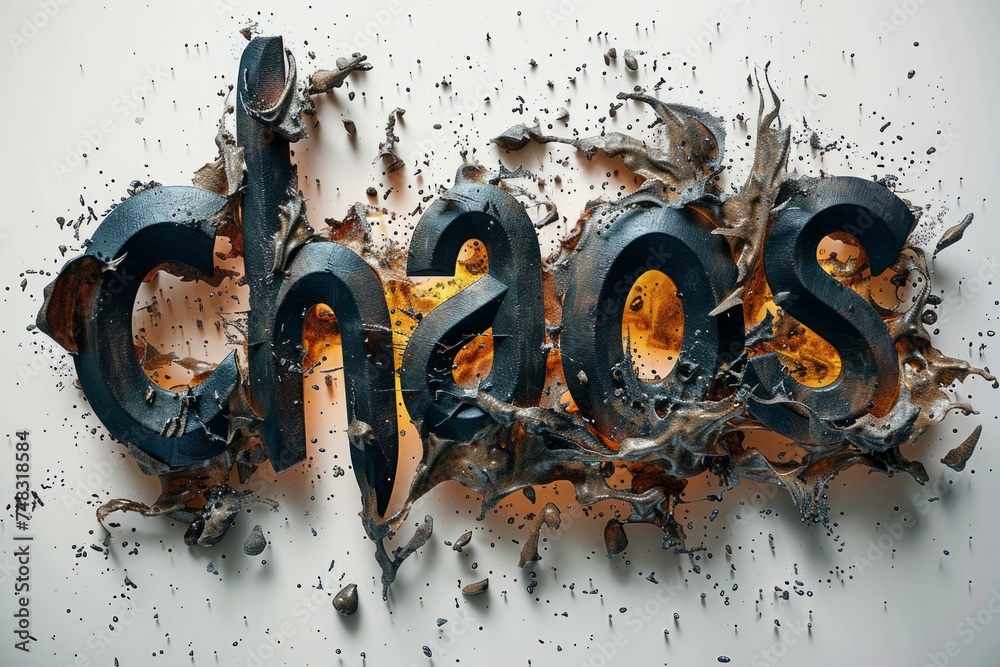 Chaos in Solid Cast Phenolic Resin Slab Serif Font Design Generative AI ...