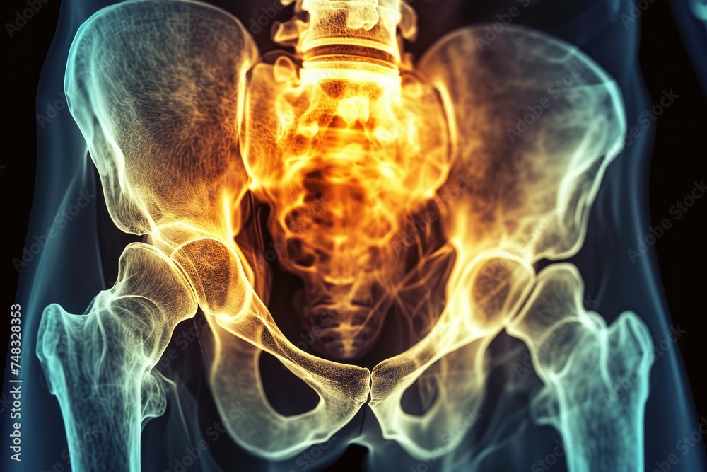 This x-ray image showcases a mans stomach, highlighting the internal ...