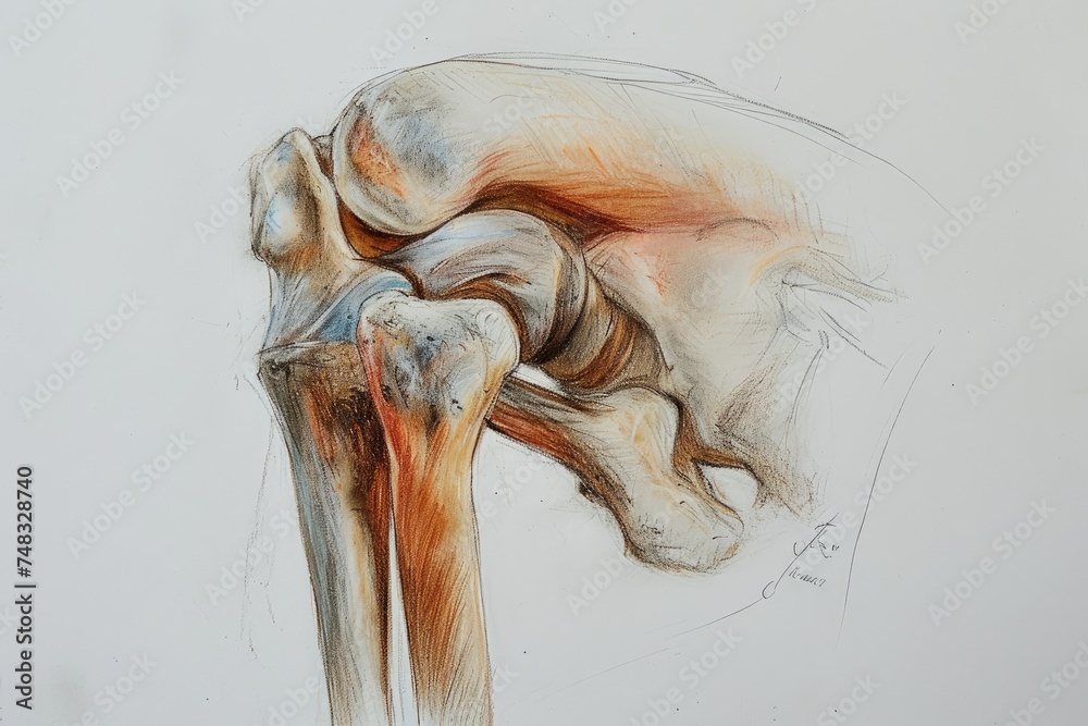 An intricate illustration depicting a knee joint, emphasizing the size ...