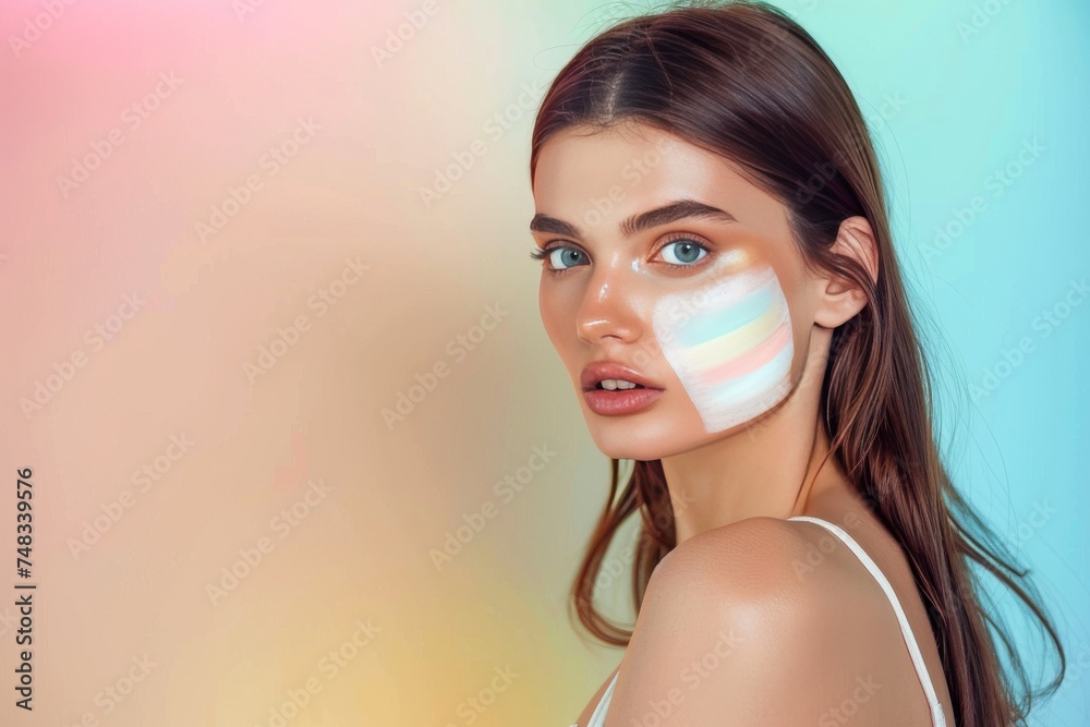 Facial relaxation skin care cream. Skincare treatment products: coping ...