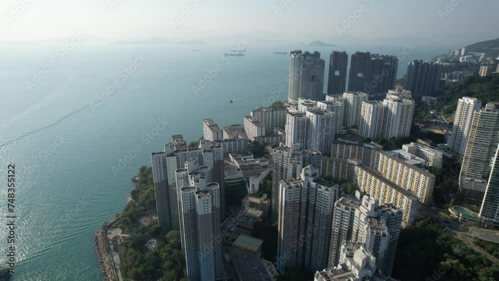 Hong Kong Island Pok Fu Lam Aberdeen waterfront Wah Fu Estate public ...