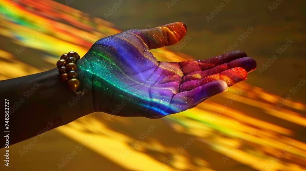 Buddha hand with light refracting through a prism showcasing the ...