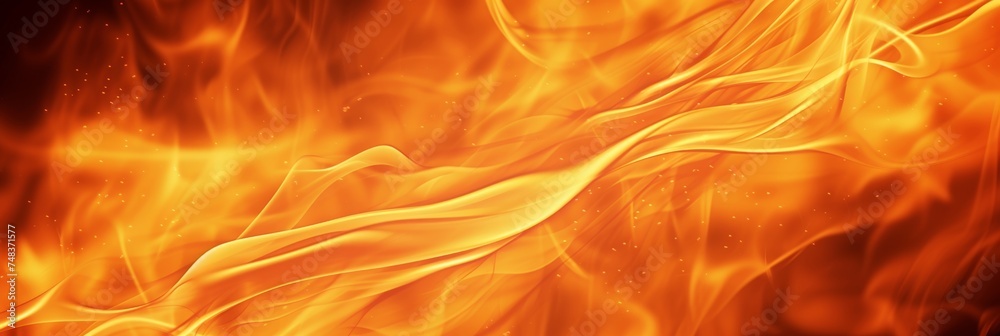 Fiery waves flowing with star-like sparkles on a dark backdrop ...