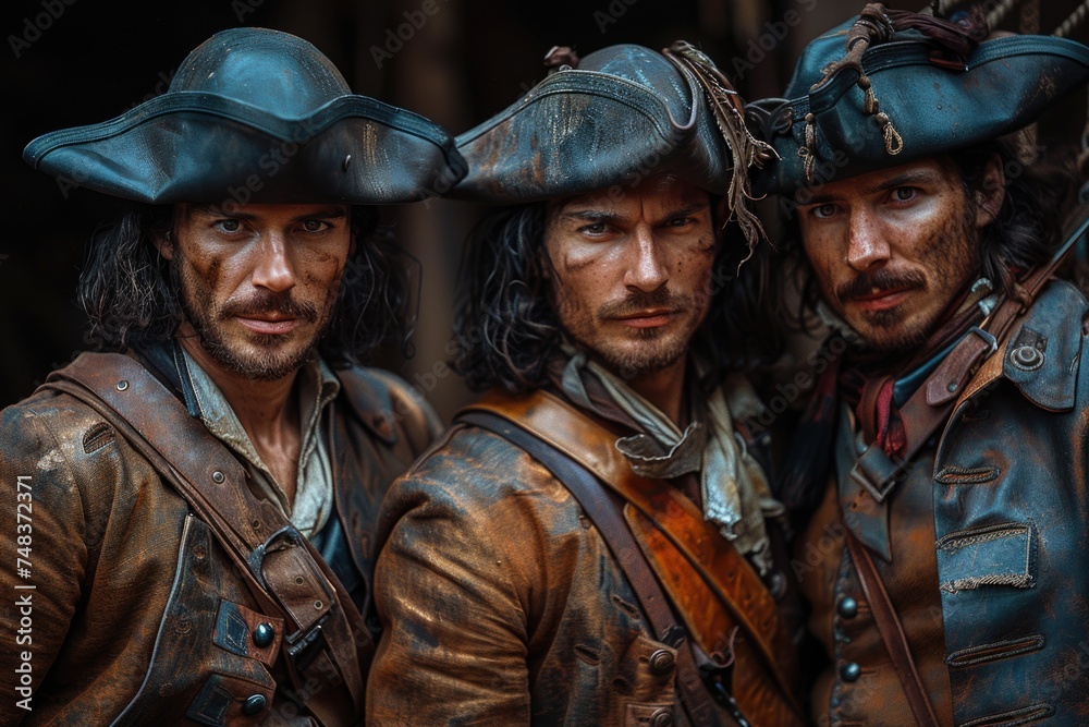 Elegant musketeer in historical attire, portraying bravery and chivalry ...