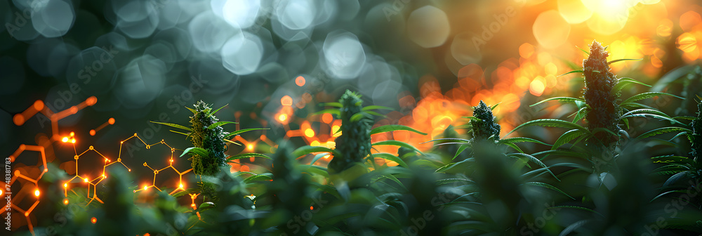 Chemical Formula of Cannabis Plants with Cannabinoids, Plants in the ...