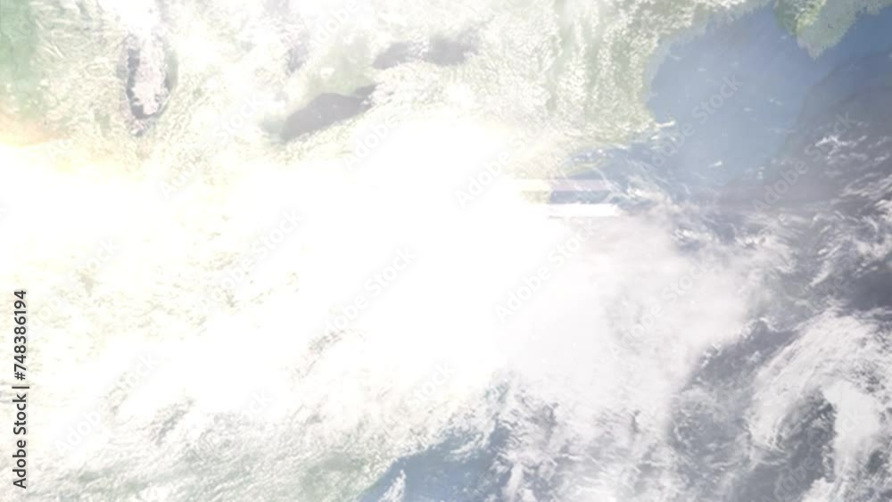 Earth zoom in from space and focus on Fairfax, Virginia, USA. 3D ...