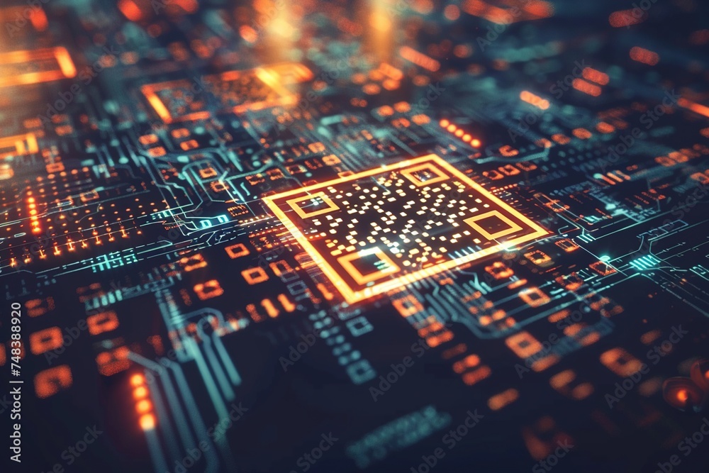 qr code digital concept technology data collection in digital format ...