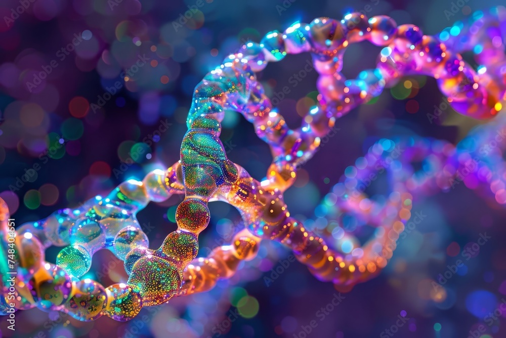 Colorful and detailed dna helix model Highlighting the complexities and ...