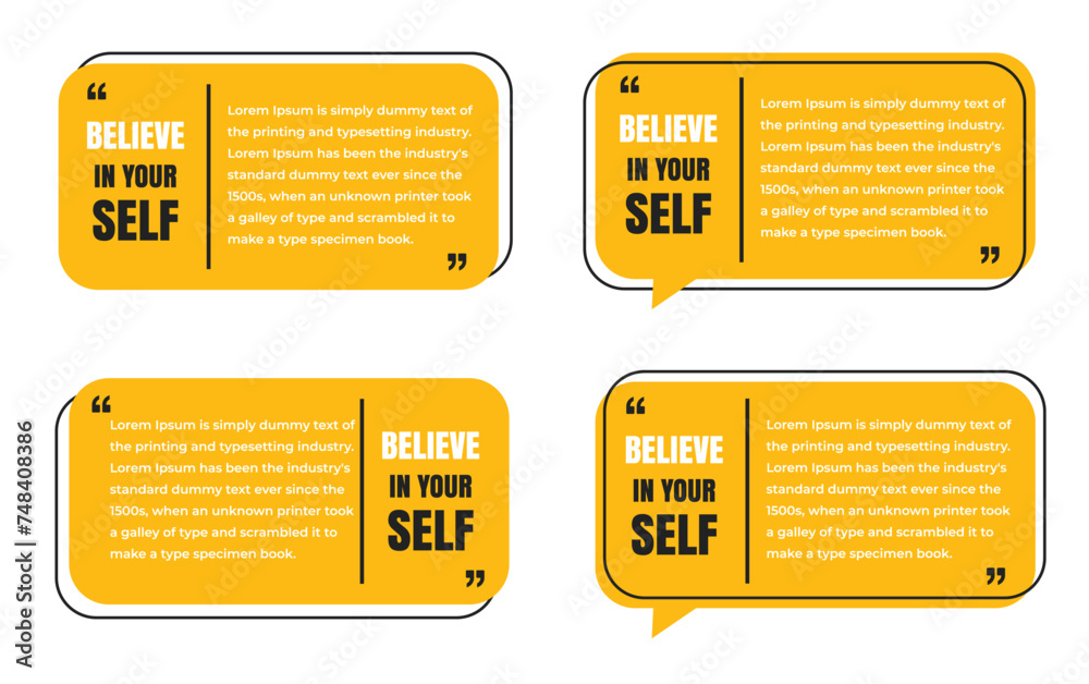 Vector texting quote boxes in rectangular shapes, comment, message ...