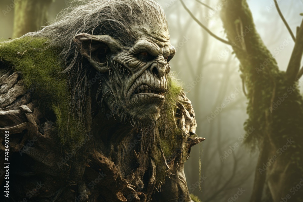 Gruff Green orc character. Skin scary ogre. Generate Ai Stock Photo ...