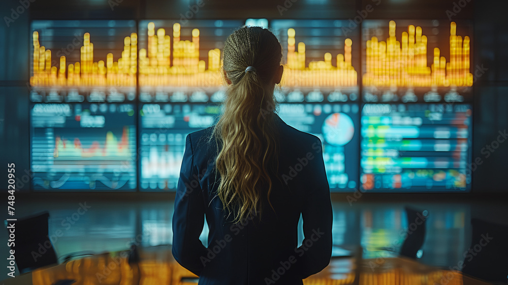 Board room - control room - video display - data analytics - data ...