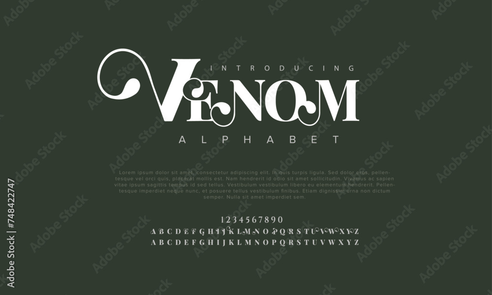 Venom premium luxury elegant alphabet letters and numbers. Elegant ...