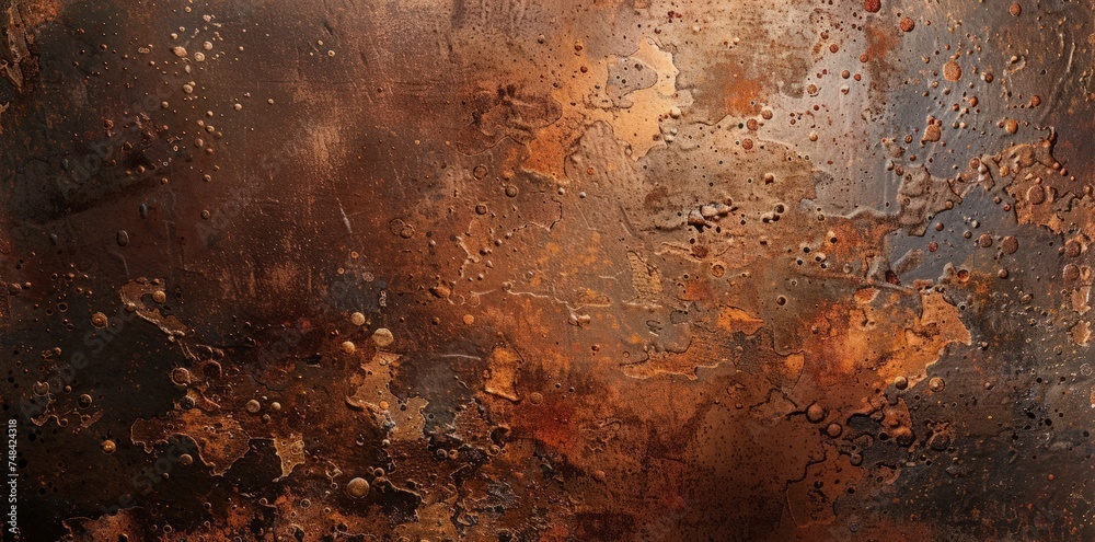 Detailed view of a metal surface with visible rust patches. The rust ...