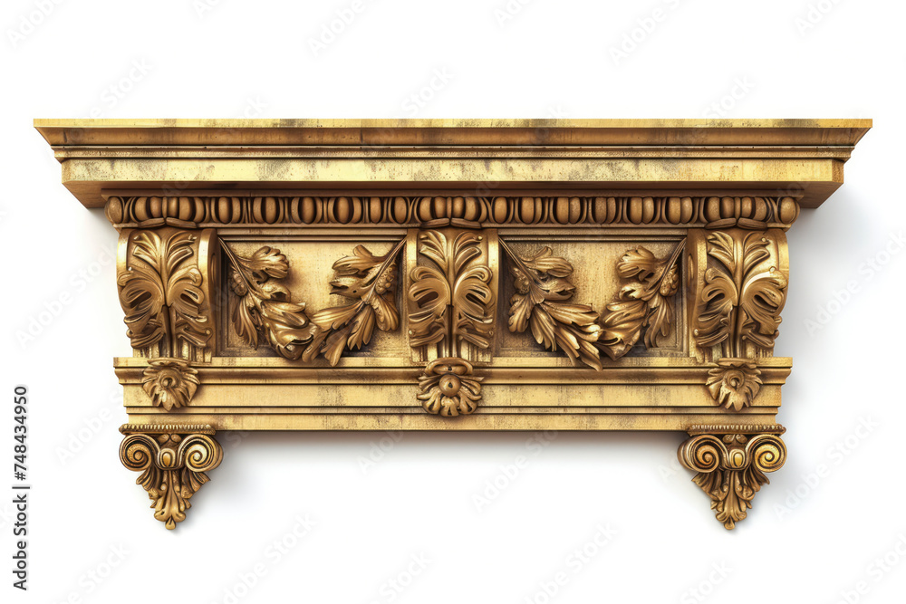 old antique gold frame Stucco walls greek culture roman vintage style ...