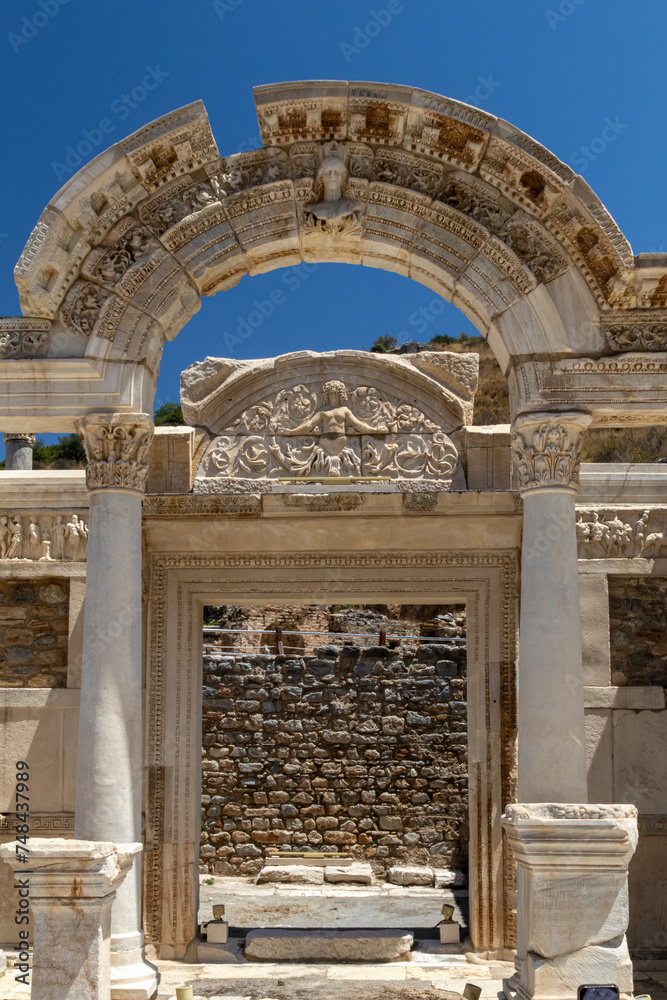 Ephesus ancient archway. Ideal for historical or architectural themes ...