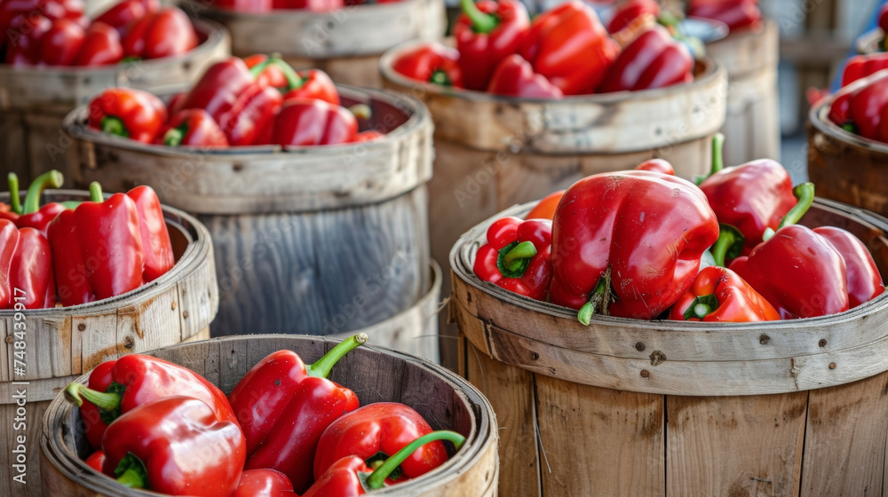 A collection of vibrant bushels filled to the brim with freshly ...