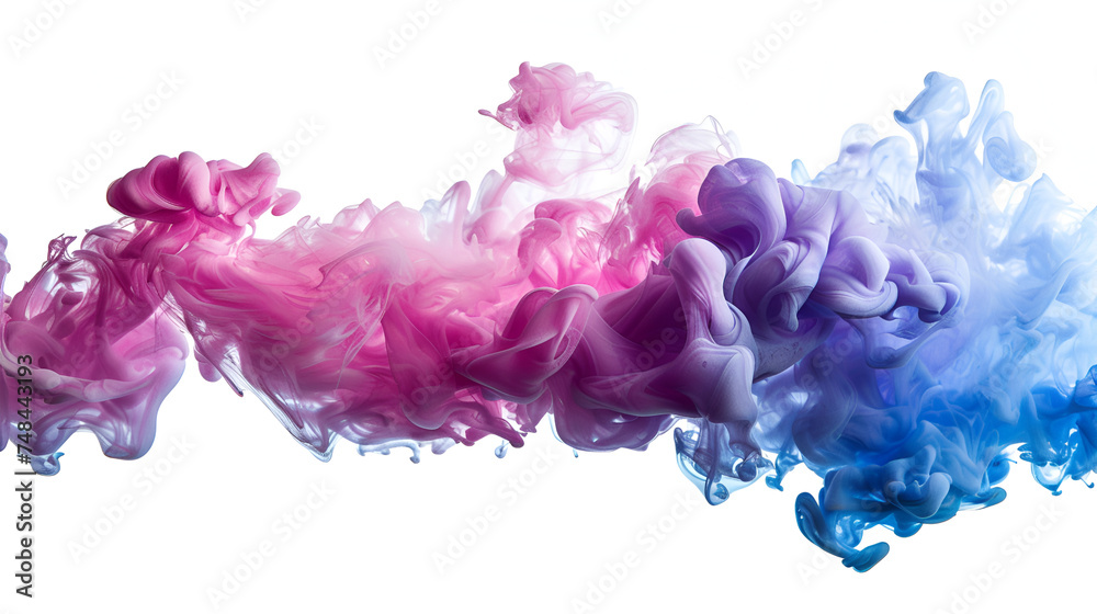 Color explosion on black background,column of colorful smoke. Red and ...