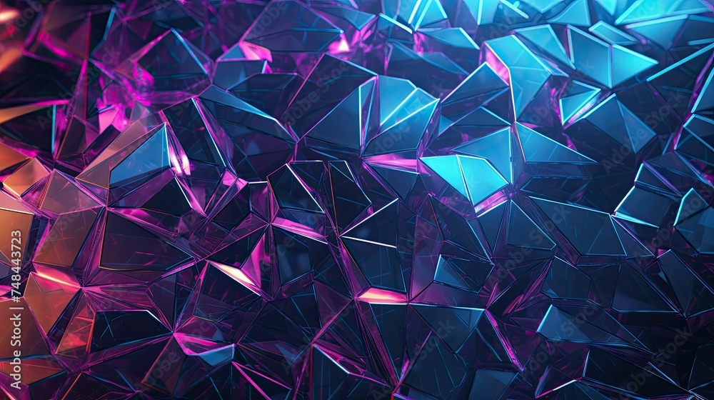 texture of 3D model of neural neon plastic network with a frame ...