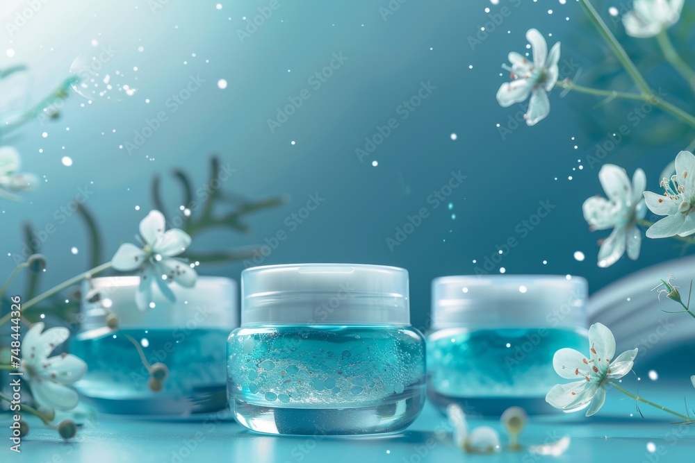 Facial moisture barrier skin care cream. Skincare treatment products ...