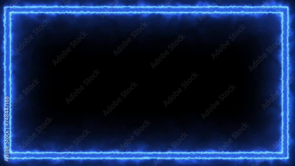 Animated neon glowing frame background. Colorful laser show seamless ...