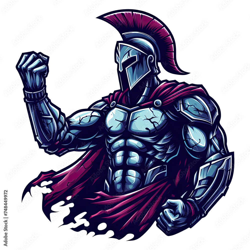 Spartan Attack angry pose for sticker, T-shirt and Background PNG Stock ...