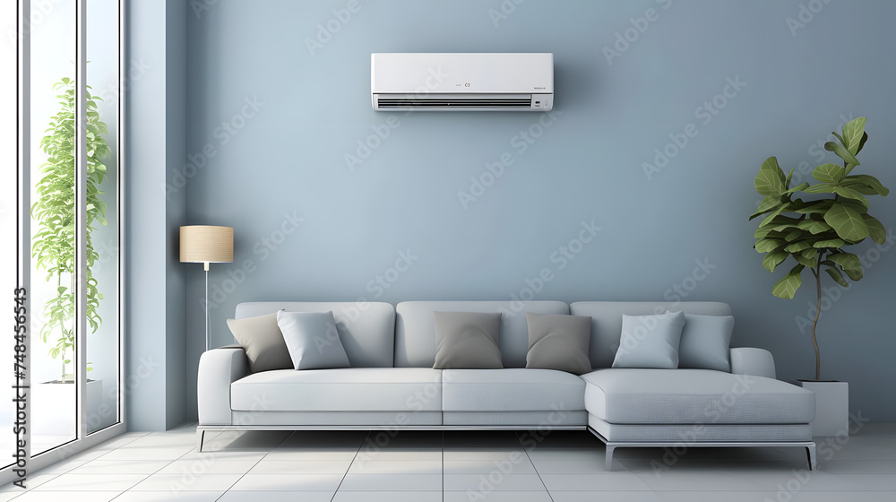 generic air conditioner purifier or AC controller split unit mockup ...