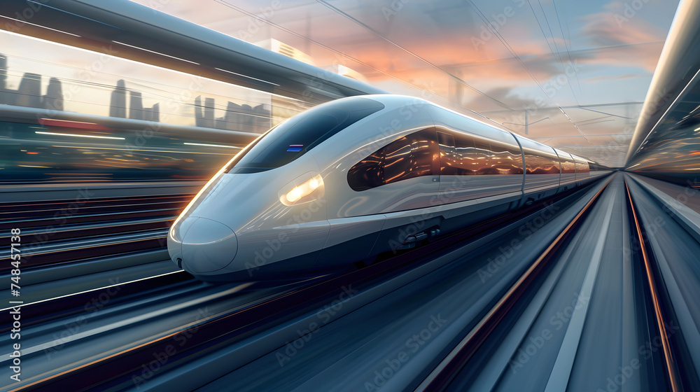 futuristic bullet train or hyperloop ultrasonic train cabsul with full ...