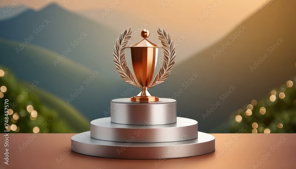 Winner award podium prize silver gold trophy win champion pedestal ...