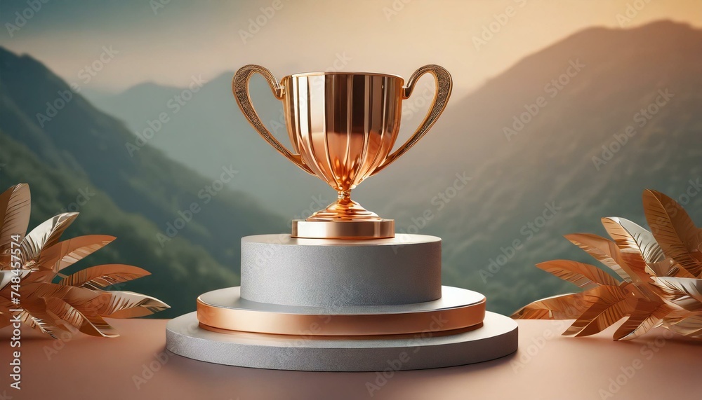 Winner award podium prize silver gold trophy win champion pedestal ...