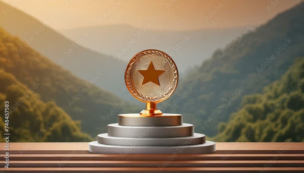 Winner award podium prize silver gold trophy win champion pedestal ...